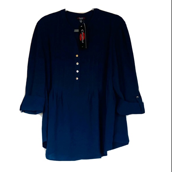 Cocomo | Tops | Nwt Cocomo Women 34 Roll Tab Size X 3x Top Blouse Shirt ...
